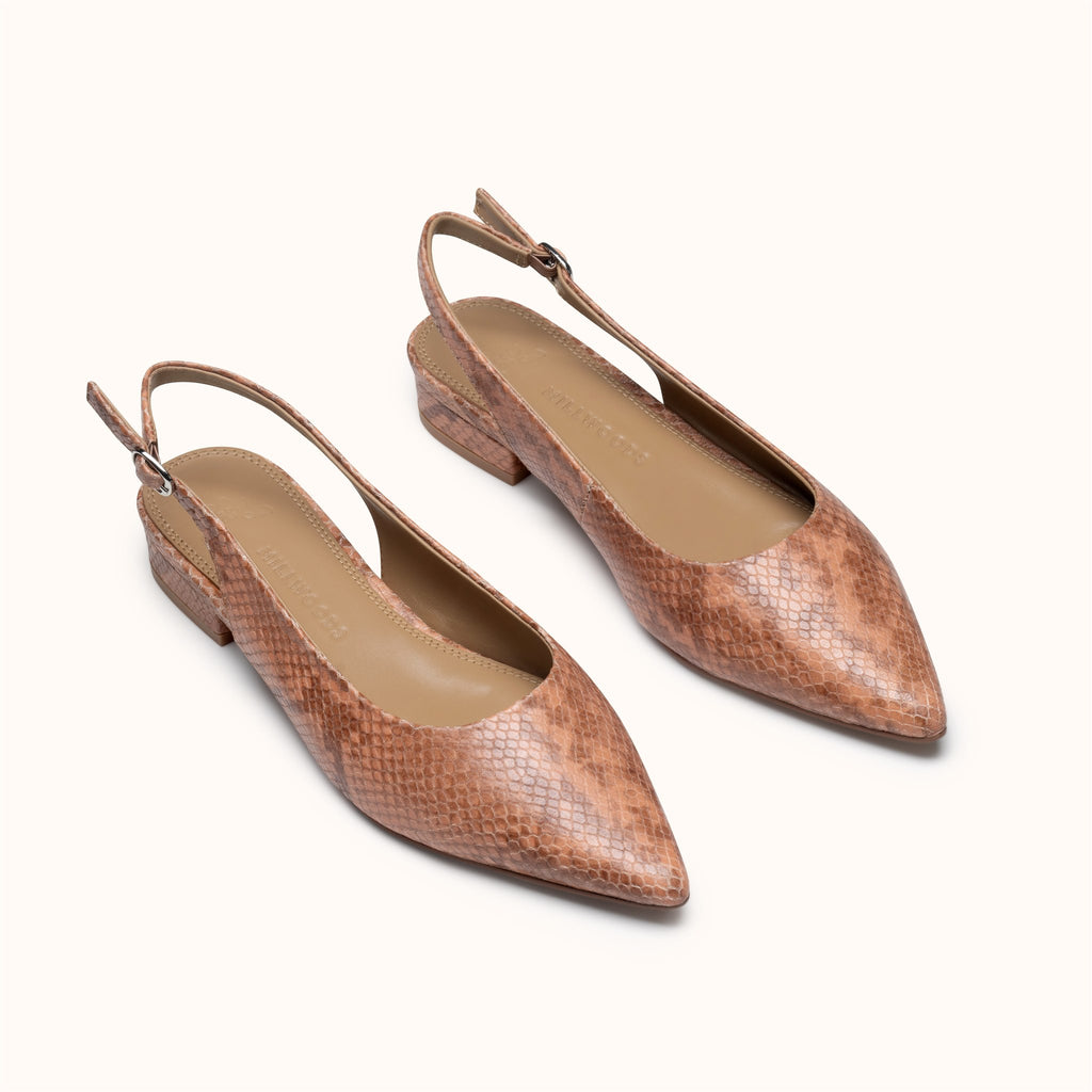 Millwoods | Slingback Tan Python